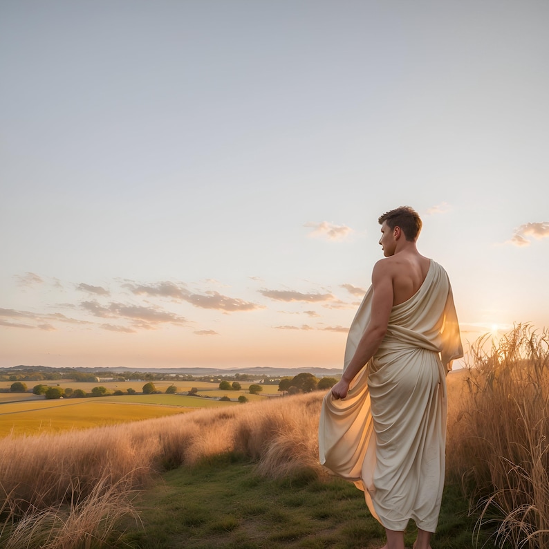 Greek-inspired Men's Medieval Robe | Historical Toga Costume ...