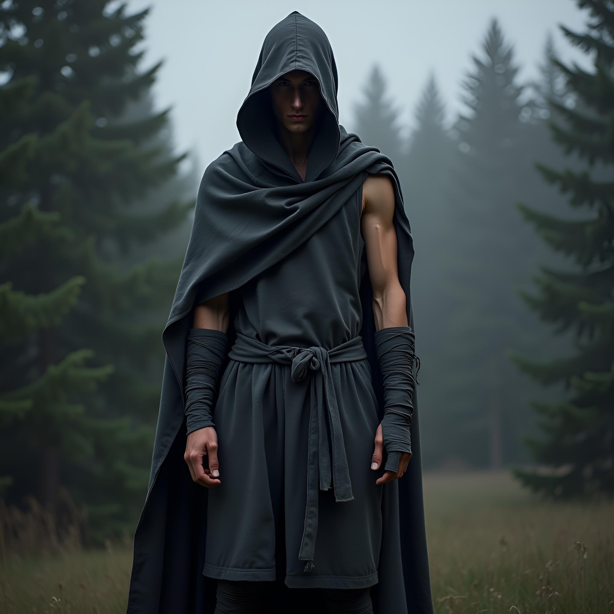 Dark Viking Hooded Cloak | Shadow Warrior Viking Robe | Druidic Forest ...