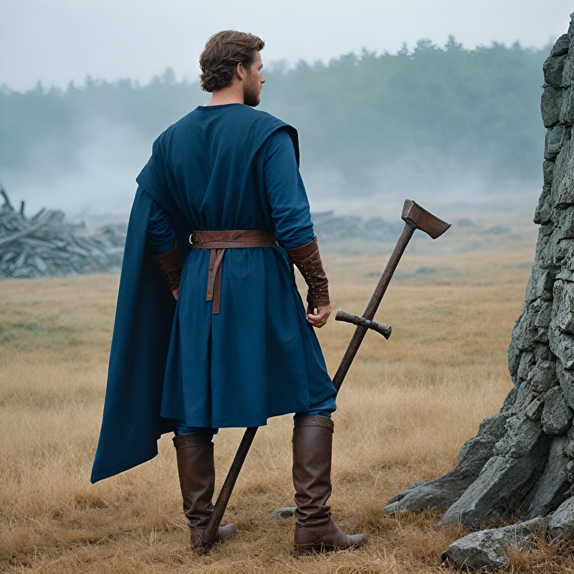 Medieval Viking Warrior Tunic | Handmade Norse Caped Tunic | LARP ...
