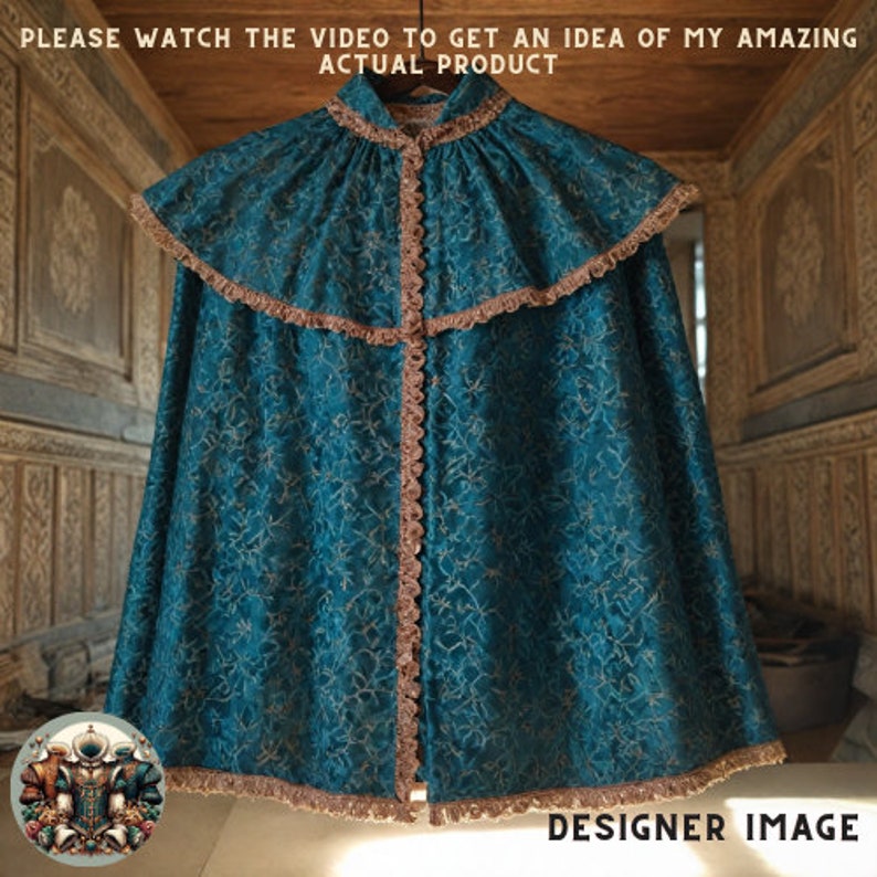Medieval Renaissance Unisex Cloak Luxurious Vintage Noble Cape ...