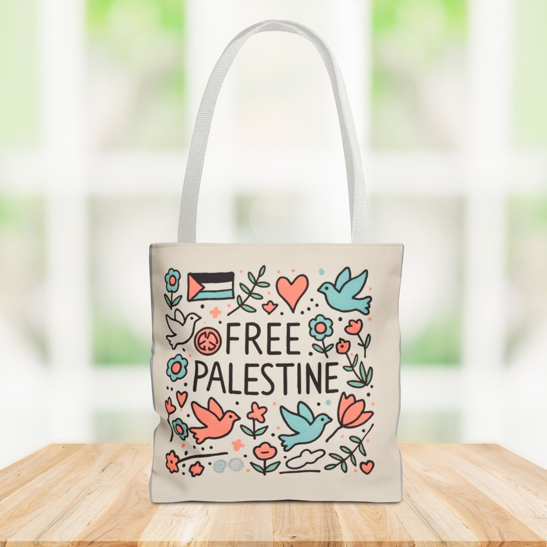 Free Palestine Tote Bag Graphic Printed Casual Handbag Political ...