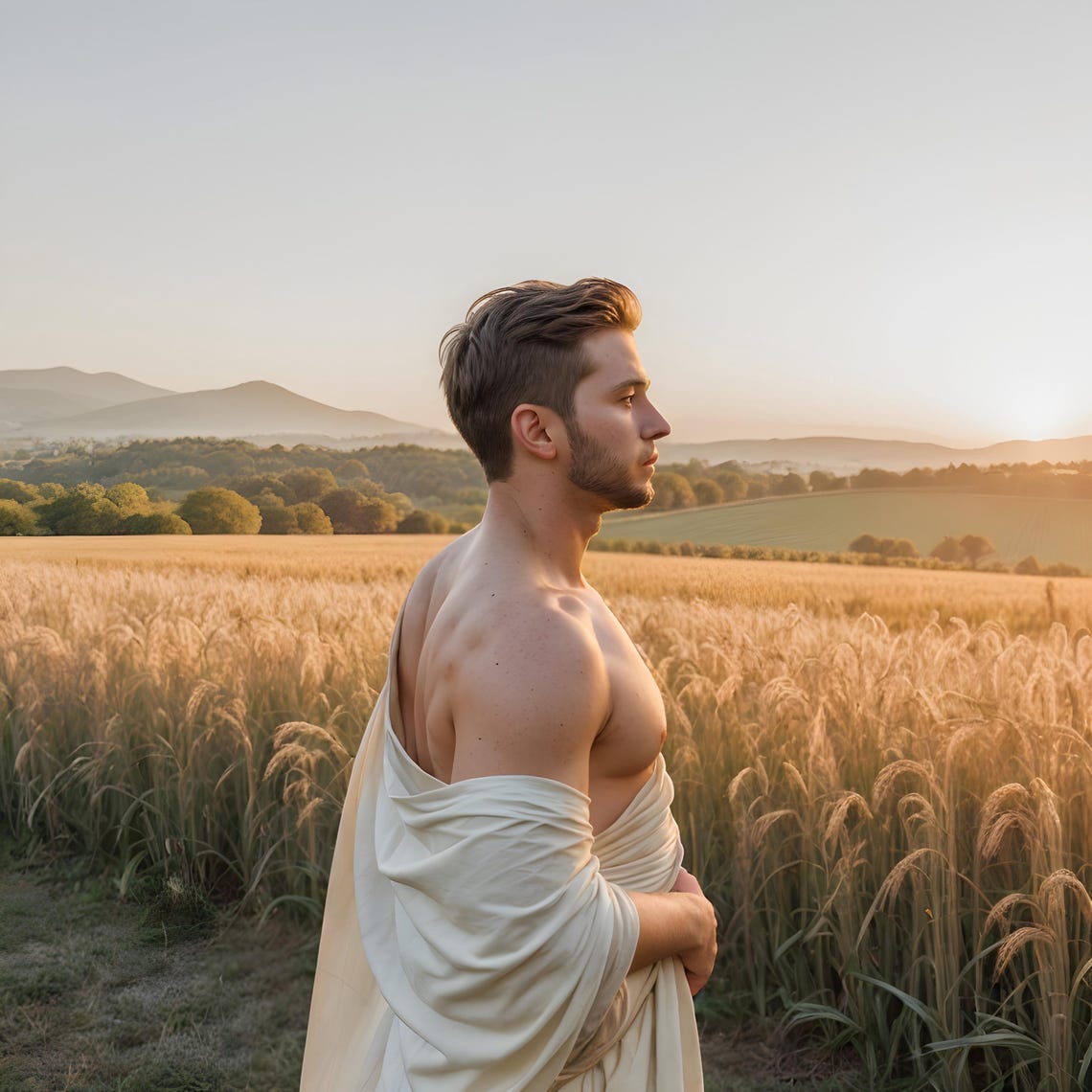 Greek-inspired Men's Medieval Robe | Historical Toga Costume ...