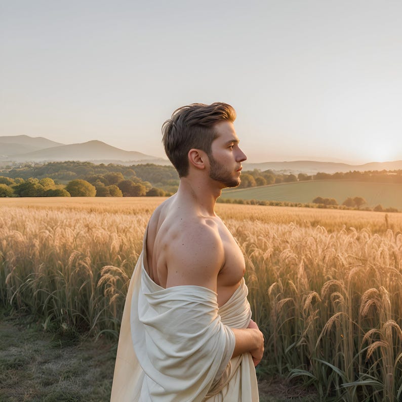 Greek-inspired Men's Medieval Robe | Historical Toga Costume ...
