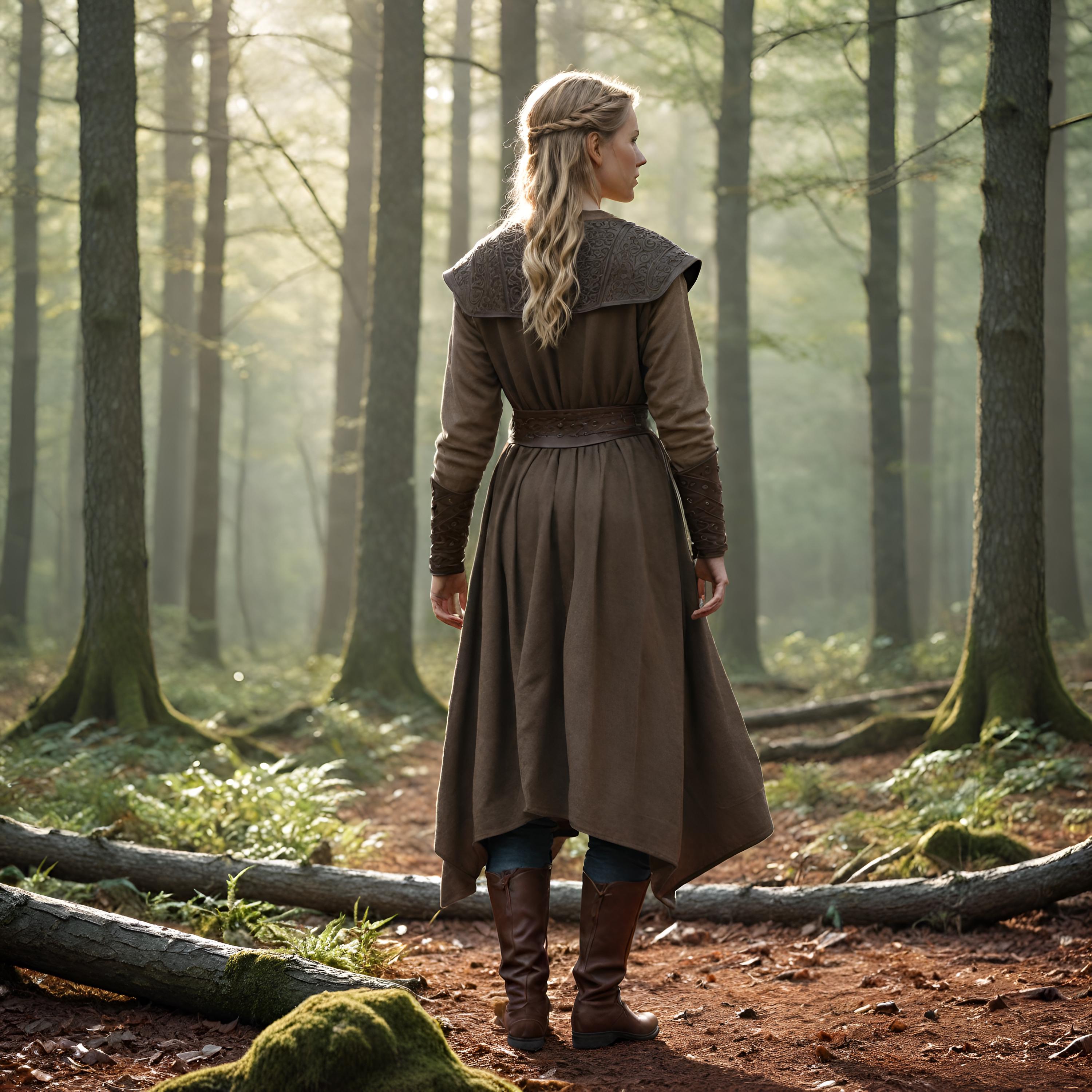 Handmade LARP Viking Gown | Pagan Huntress Leather Outfit | Celtic ...