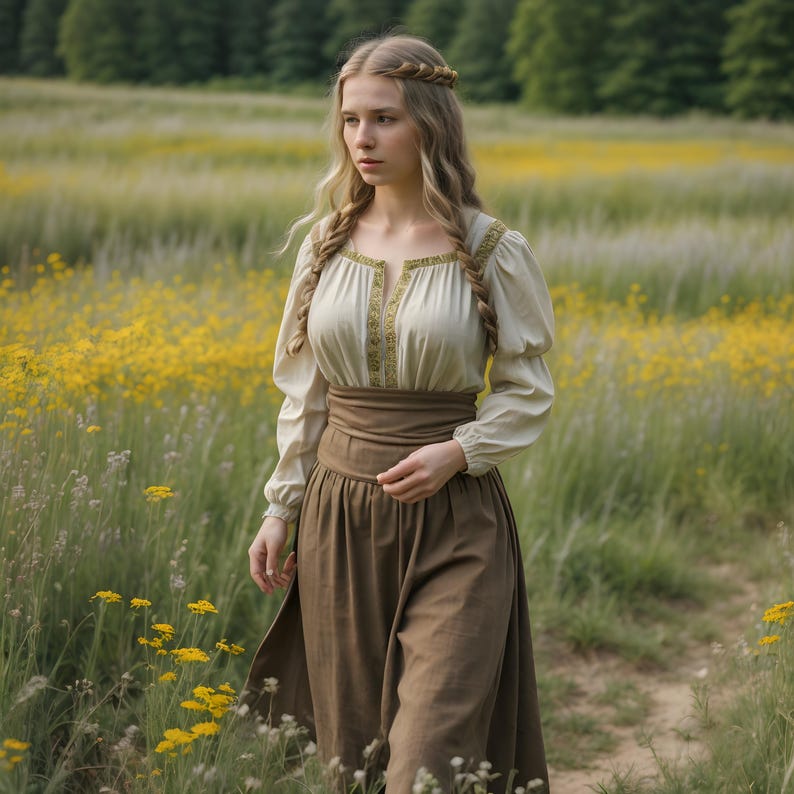 Elegant Medieval Peasant Dress | Renaissance Inspired Women's Outfit ...
