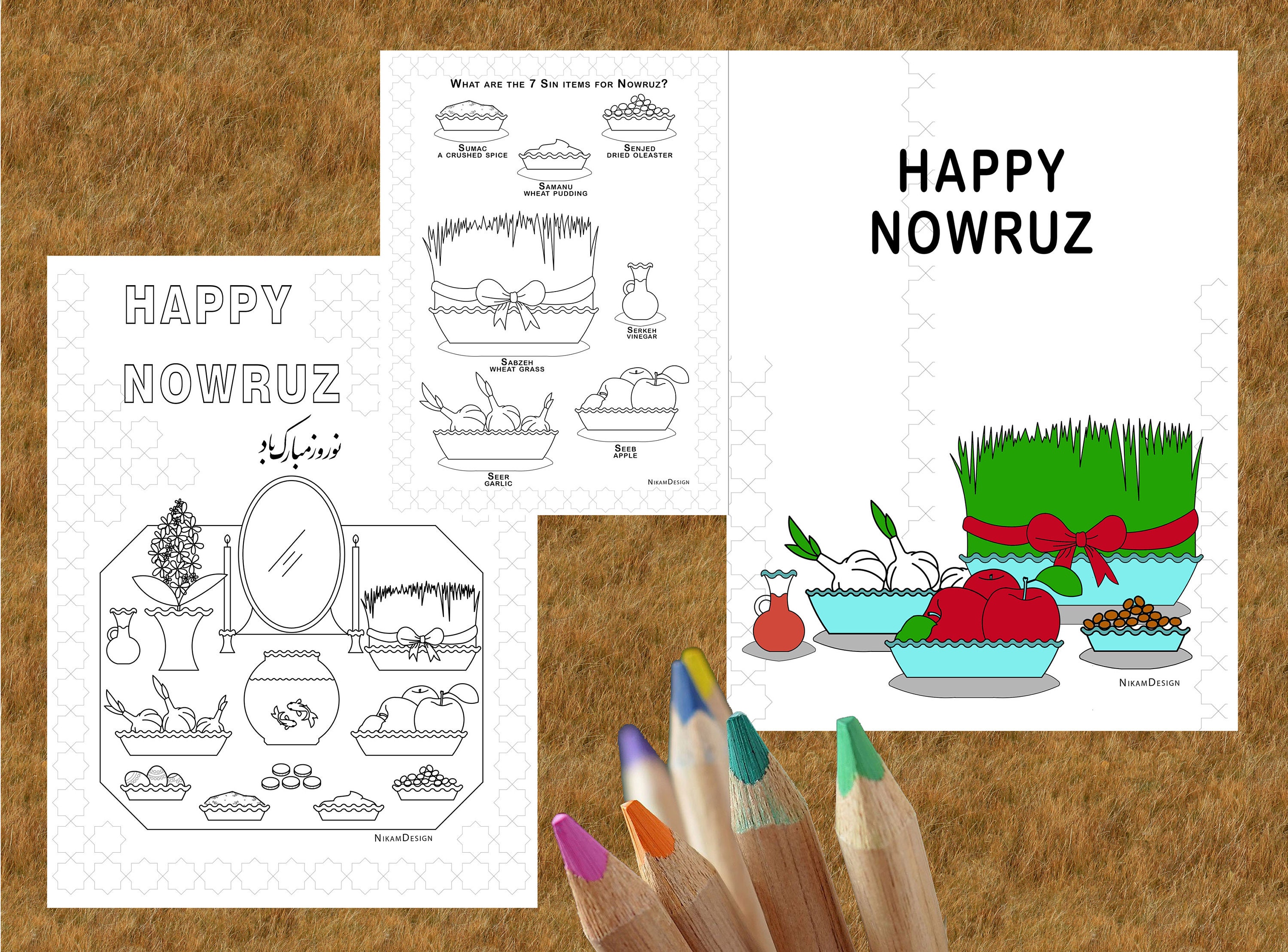 Printable Nowruz Coloring Sheets for Kids and Adults Nowruz Activity ...