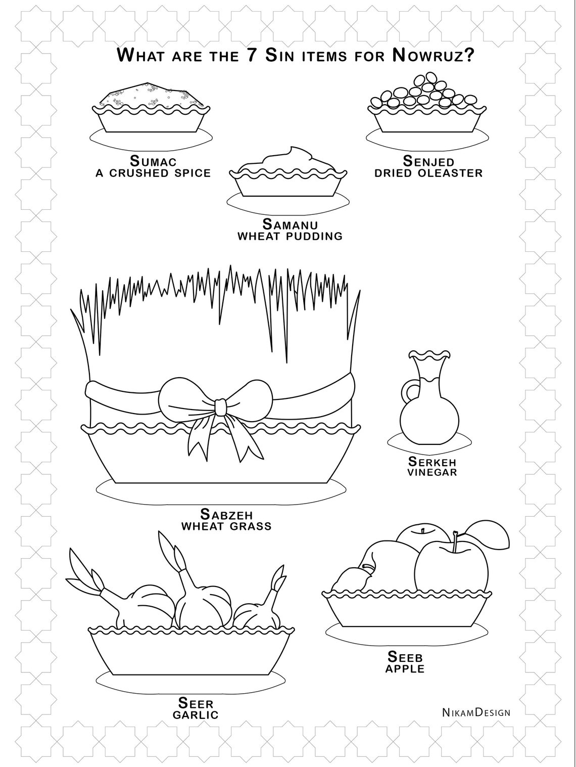 Printable Nowruz Coloring Sheets for Kids and Adults Nowruz Activity ...