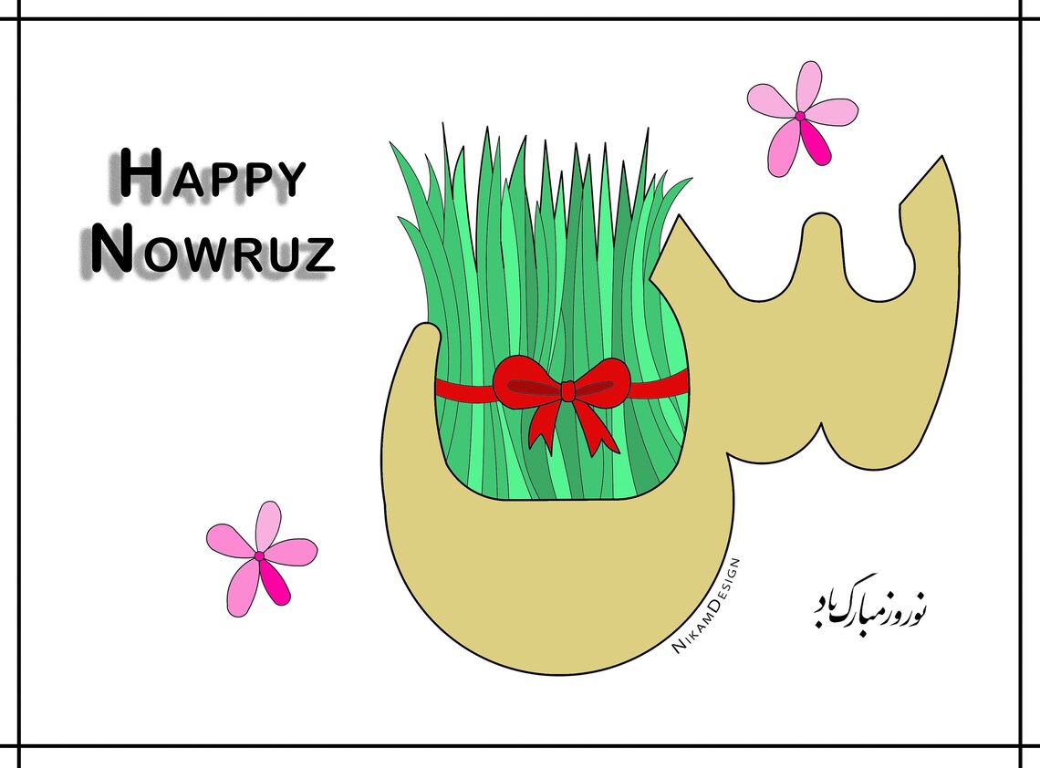 Nowruz Coloring Activity for Kids and Adults Six Printable Sheets ...