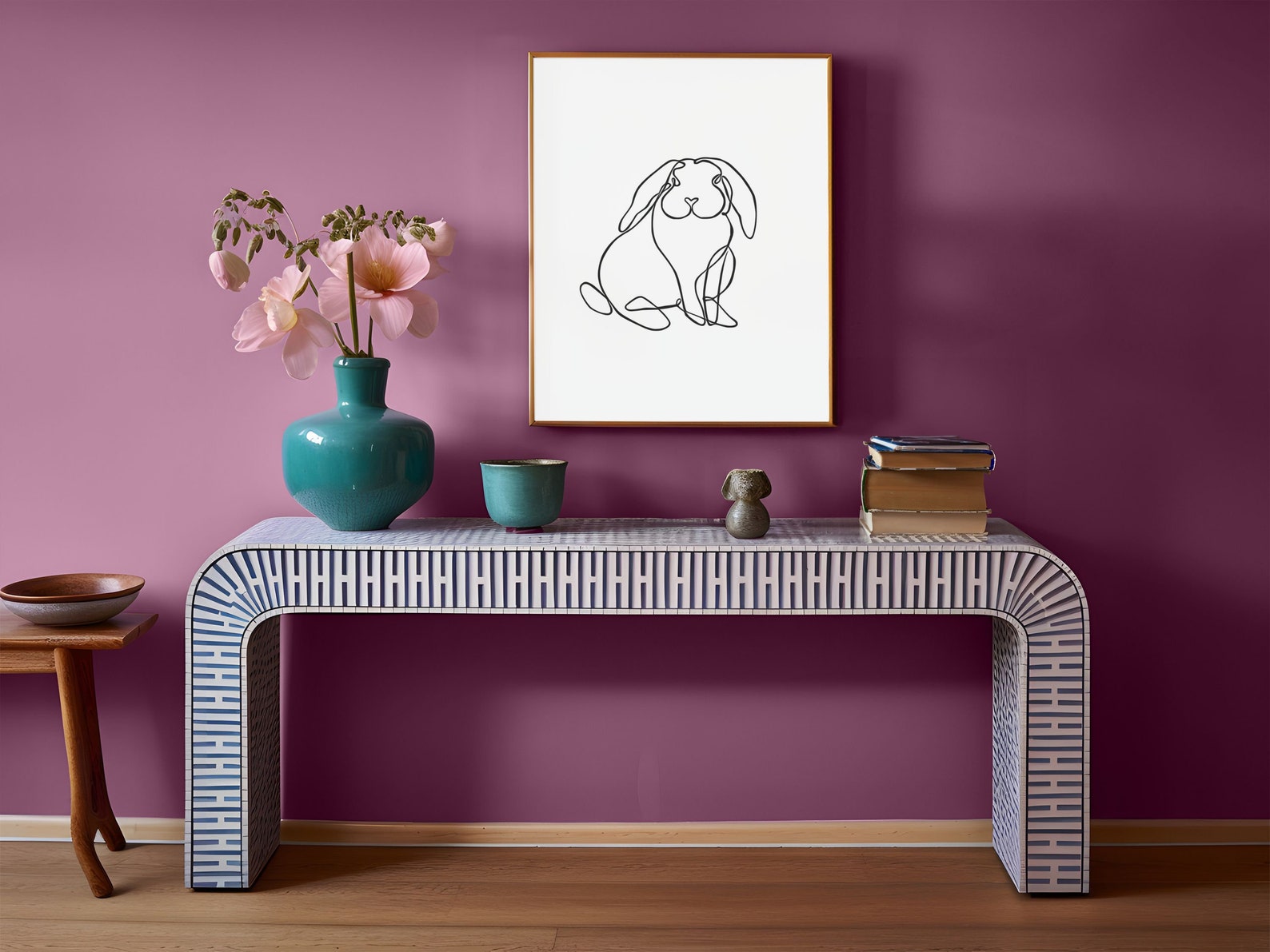 Contemporary, Rabbit, Lop Ear Bunny, Black and White, Art, Picture ...