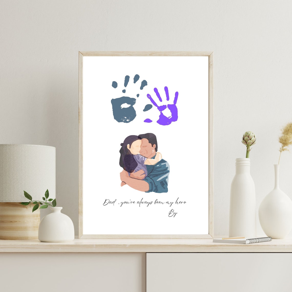 Handprint Fathers Day, Handprint Art, Handprint Art Fathers Day, Gift ...
