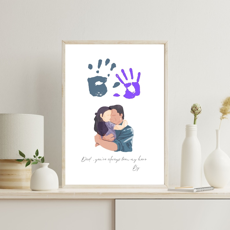 Handprint Fathers Day, Handprint Art, Handprint Art Fathers Day, Gift ...