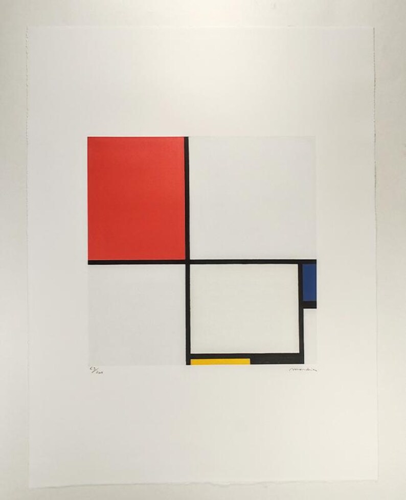 1970s Piet Mondrian Limited Edition Lithograph Numbered in Pencil. - Etsy