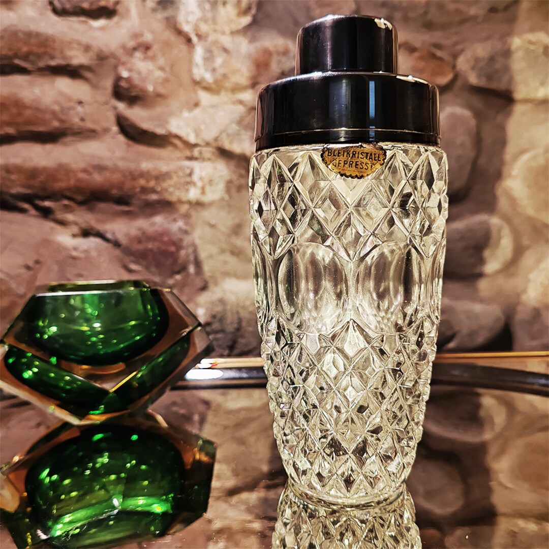 1950s Cocktail Shaker in Pressed Lead Crystal. Made in Germany. - Etsy