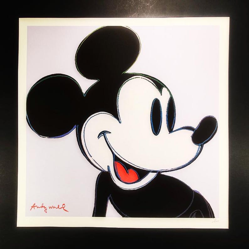 1980s Andy Warhol mickey Mouse Classic Limited Edition Lithograph by ...