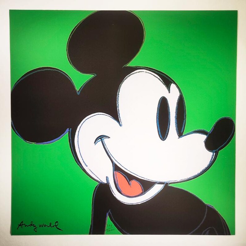 1980s Andy Warhol "mickey Mouse" Green Limited Edition Lithograph by ...