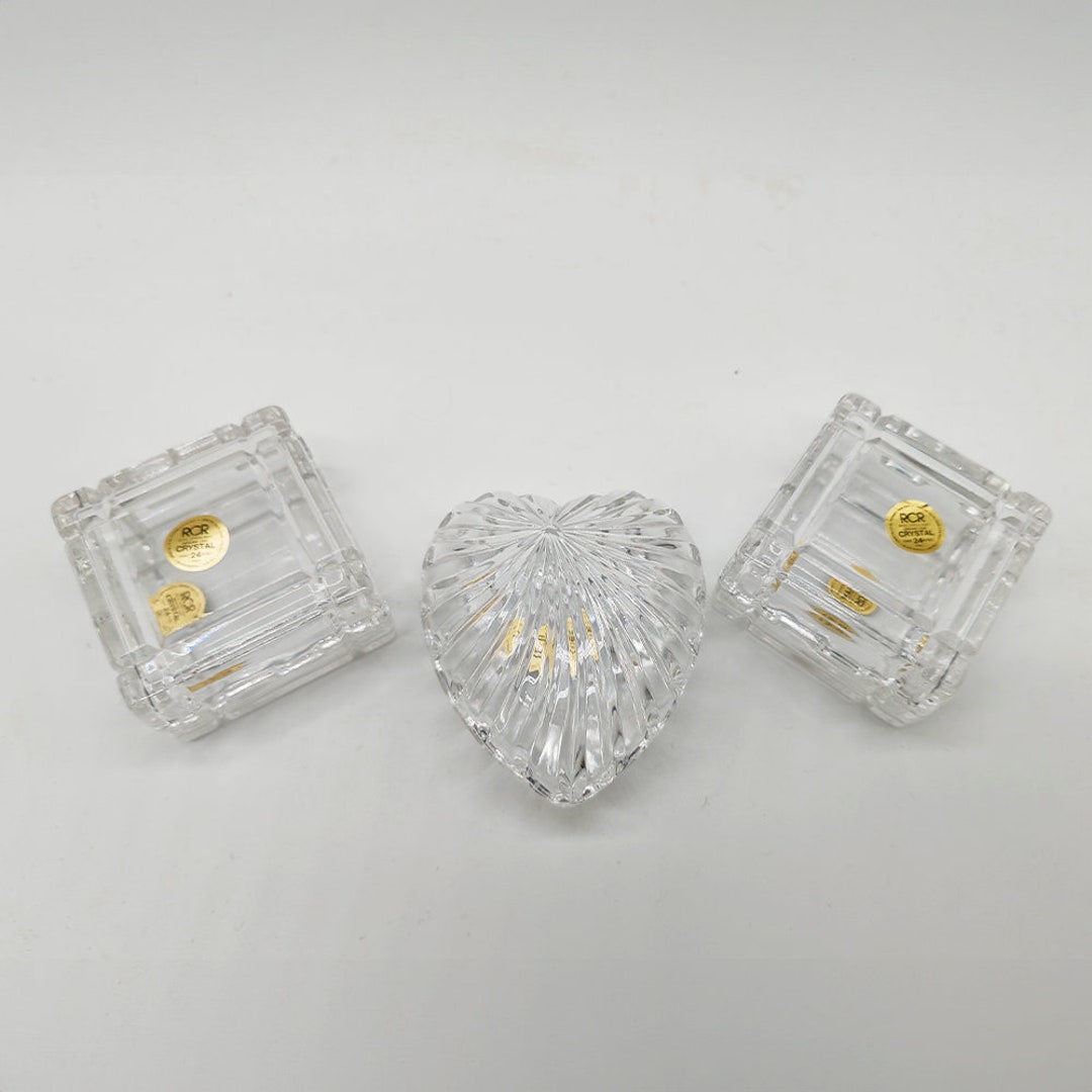 Vintage Set of Crystal Jewelery Boxes by RCR - Set of Three - Italy ...