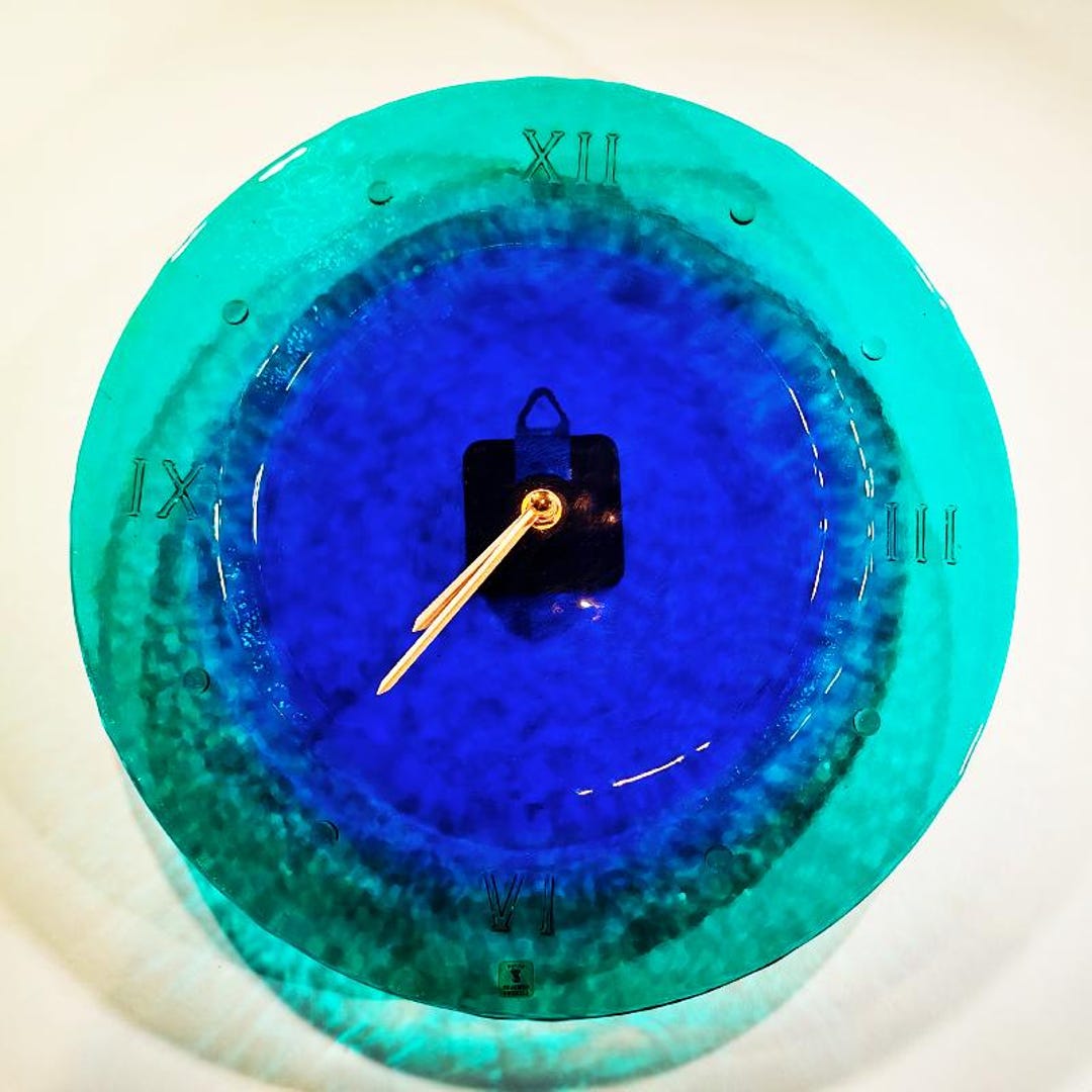 1970s Amazing Wall Clock in Murano Glass by Ca' Dei Vetrai. Made in ...