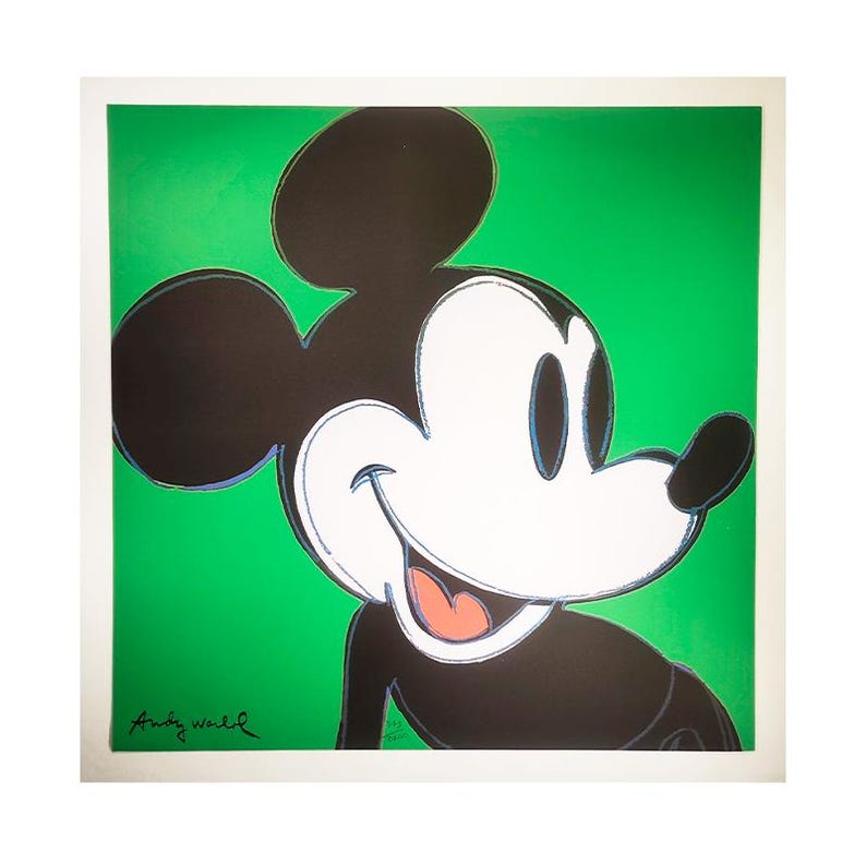 1980s Andy Warhol "mickey Mouse" Green Limited Edition Lithograph by ...