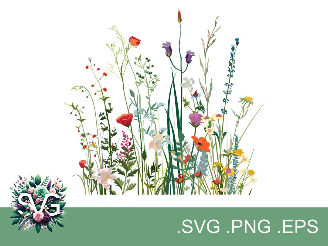 Wild Flowers SVG, Flower SVG, Floral PNG, Plants Instant Download - Etsy