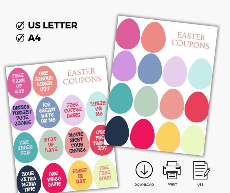 Printable Easter Egg Fillers for Teens, Easter Egg Fillers Non Candy ...
