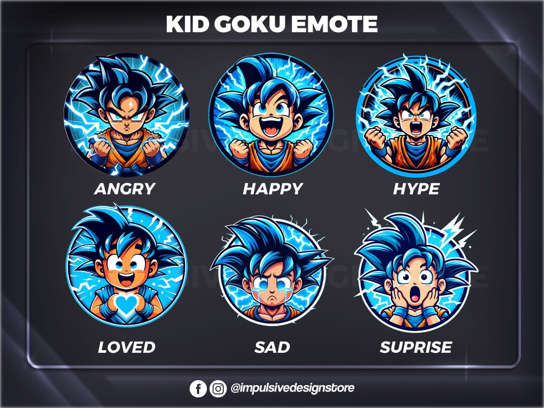 Kid Goku Emote Badges Twitch Sub Badges and Bit Badges Crafted for ...