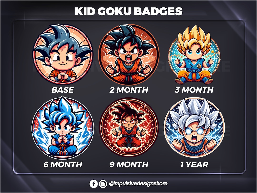 Super Saiyan Kid Goku Badges Twitch Sub Badges and Bit Badges Crafted ...