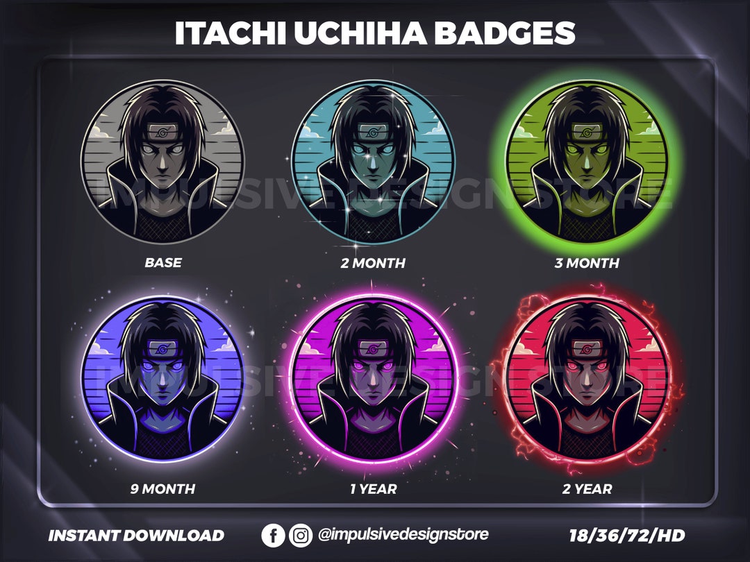 Itachi Uchiha Badges Twitch Sub Badges and Bit Badges Crafted for ...