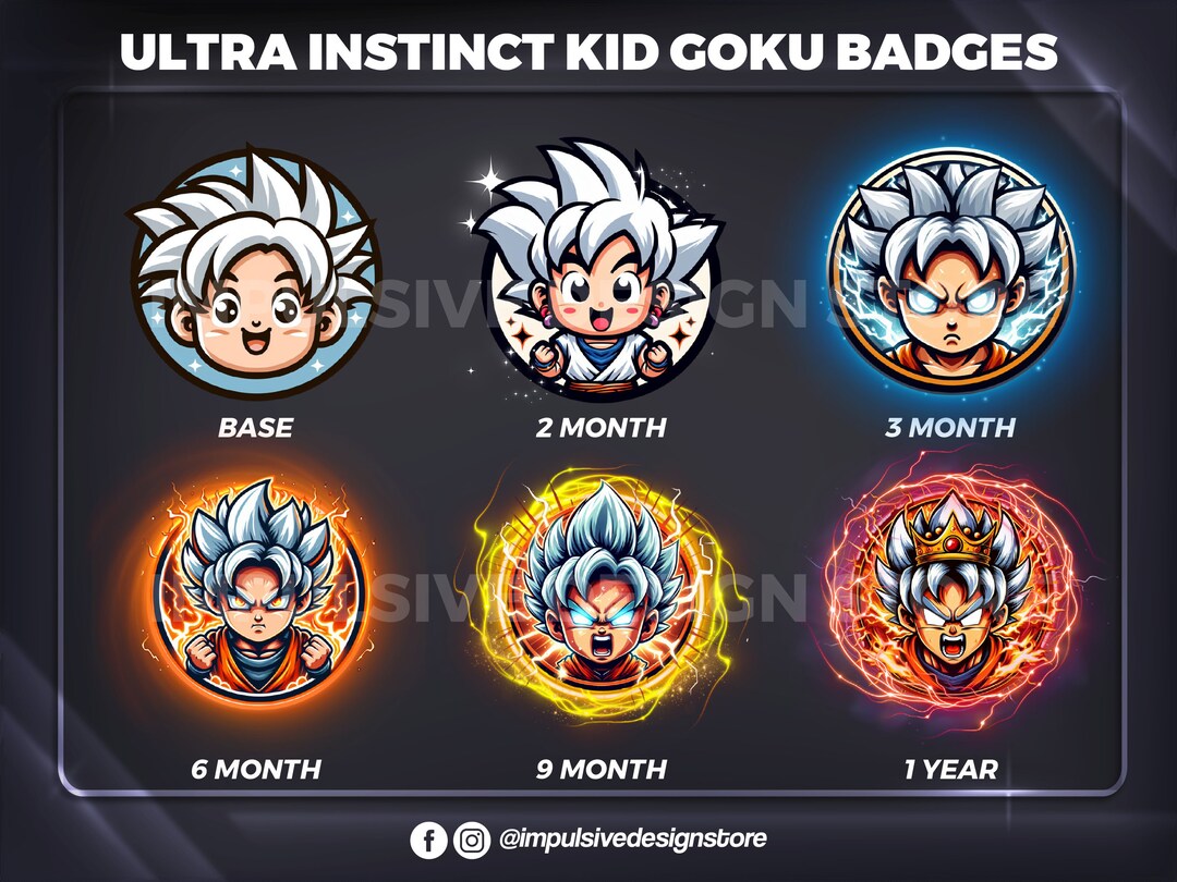 Ultra Instinct Goku Badges Twitch Sub Badges and Bit Badges Crafted for ...