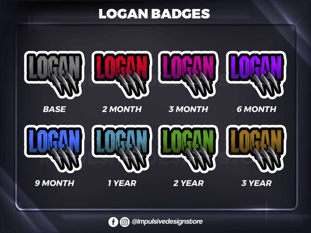 Logan-themed Badges Twitch Sub Badges and Bit Badges Crafted for ...