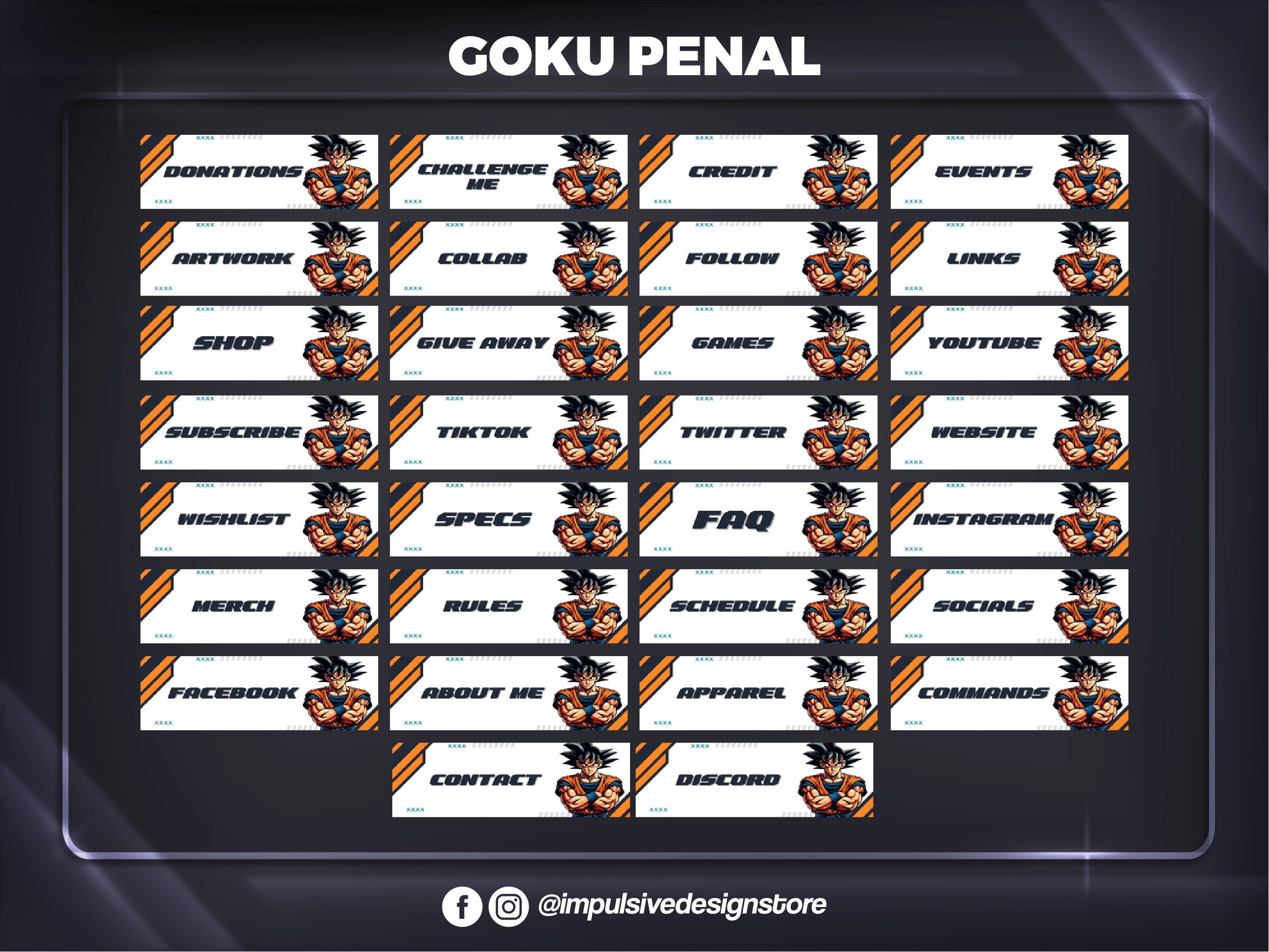 Super Saiyan Goku Animated Stream Overlay Package Twitch Animated ...