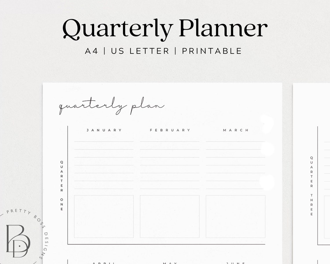 Quarterly Planner Printable Undated 90 Day Goal Setting Worksheet ...