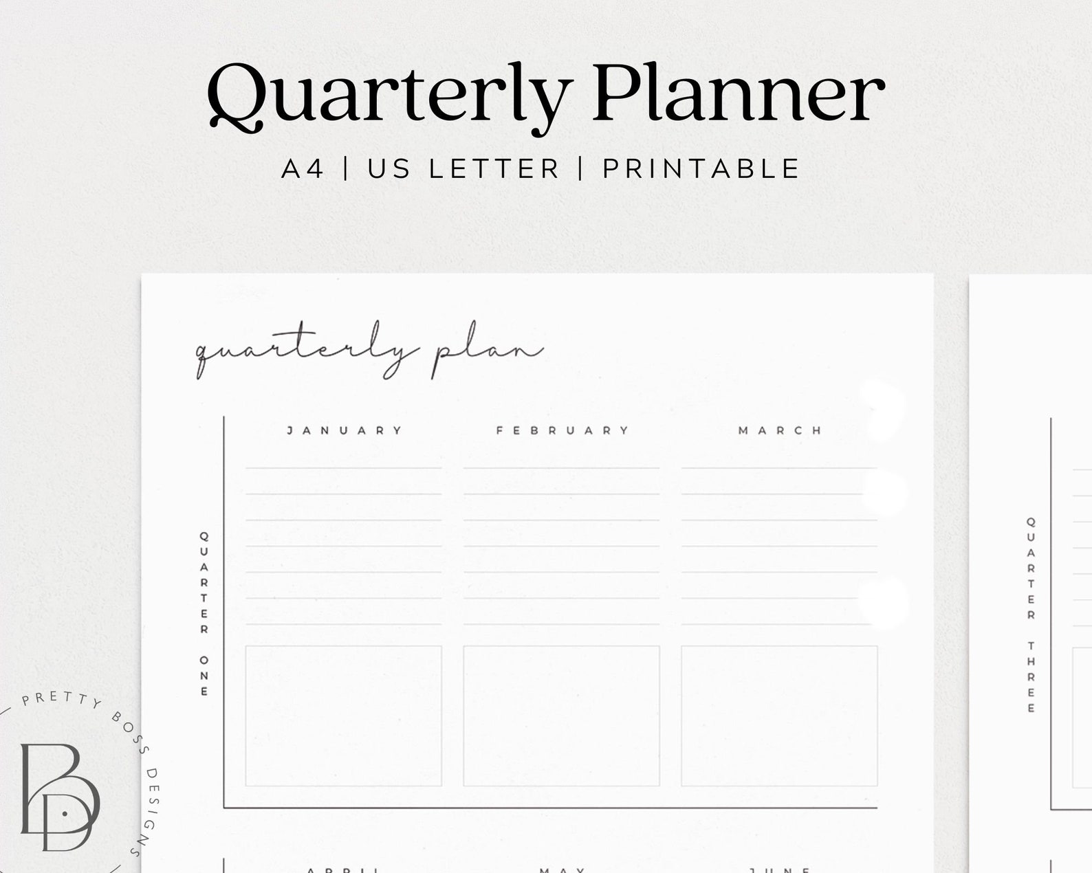 Quarterly Planner Printable Undated 90 Day Goal Setting Worksheet ...