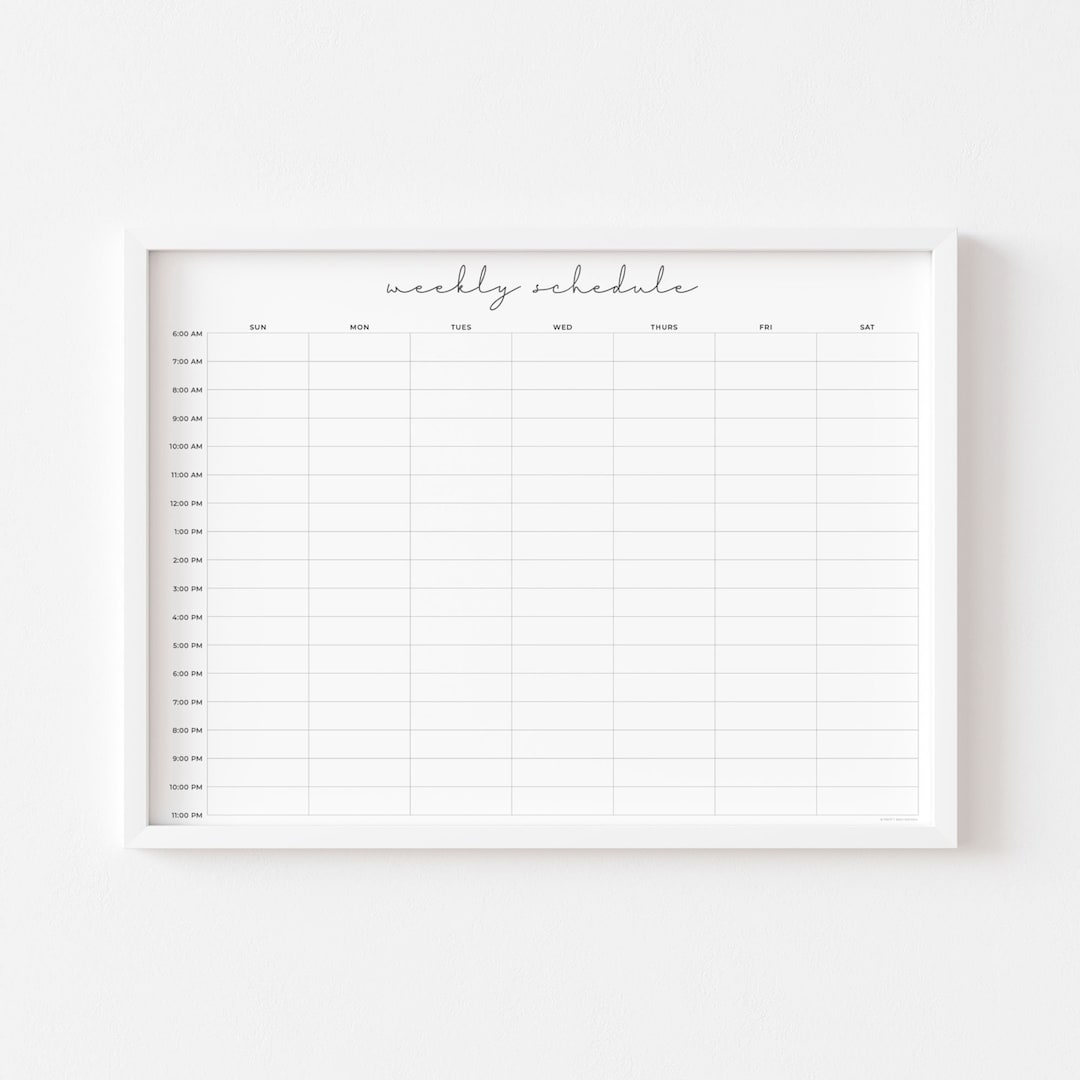 Large Weekly Planner Wall Planner Weekly Schedule Digital Download - Etsy