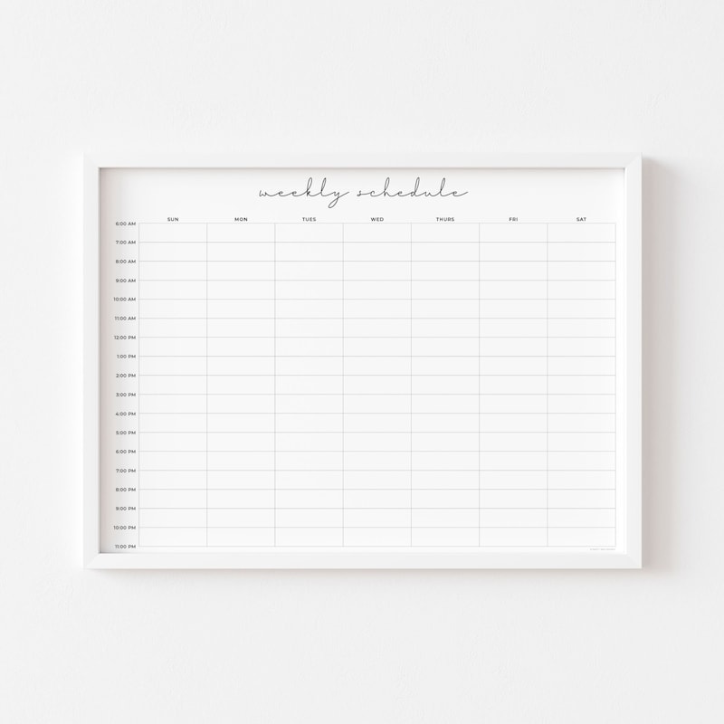Weekly Schedule - Etsy