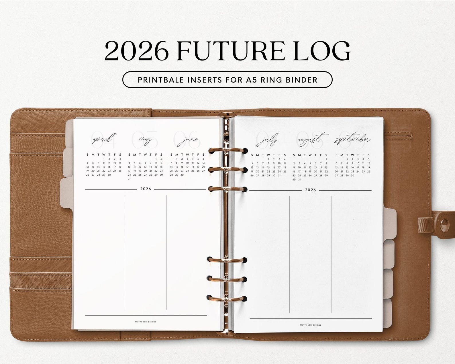 A5 Future Log 2026 Year Overview Planner Yearly Calendar Inserts ...