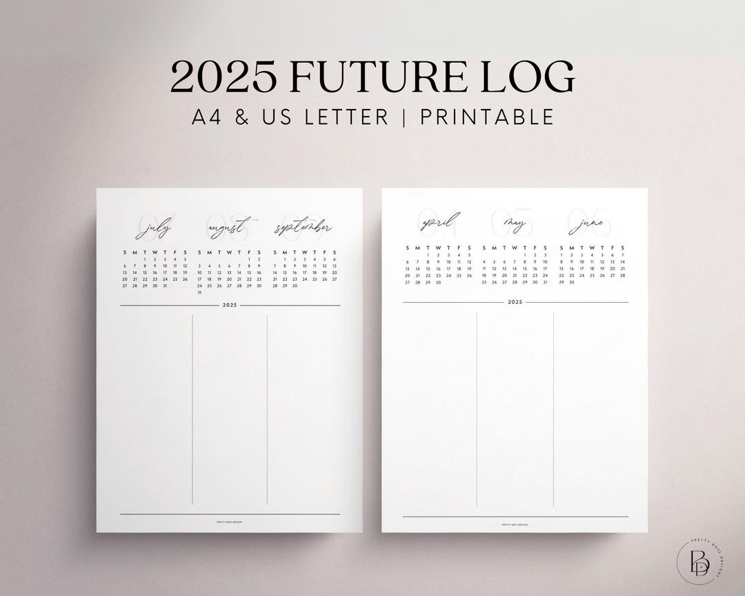 2025 Future Log Yearly Overview Quarterly Planner A4 & US Letter - Etsy