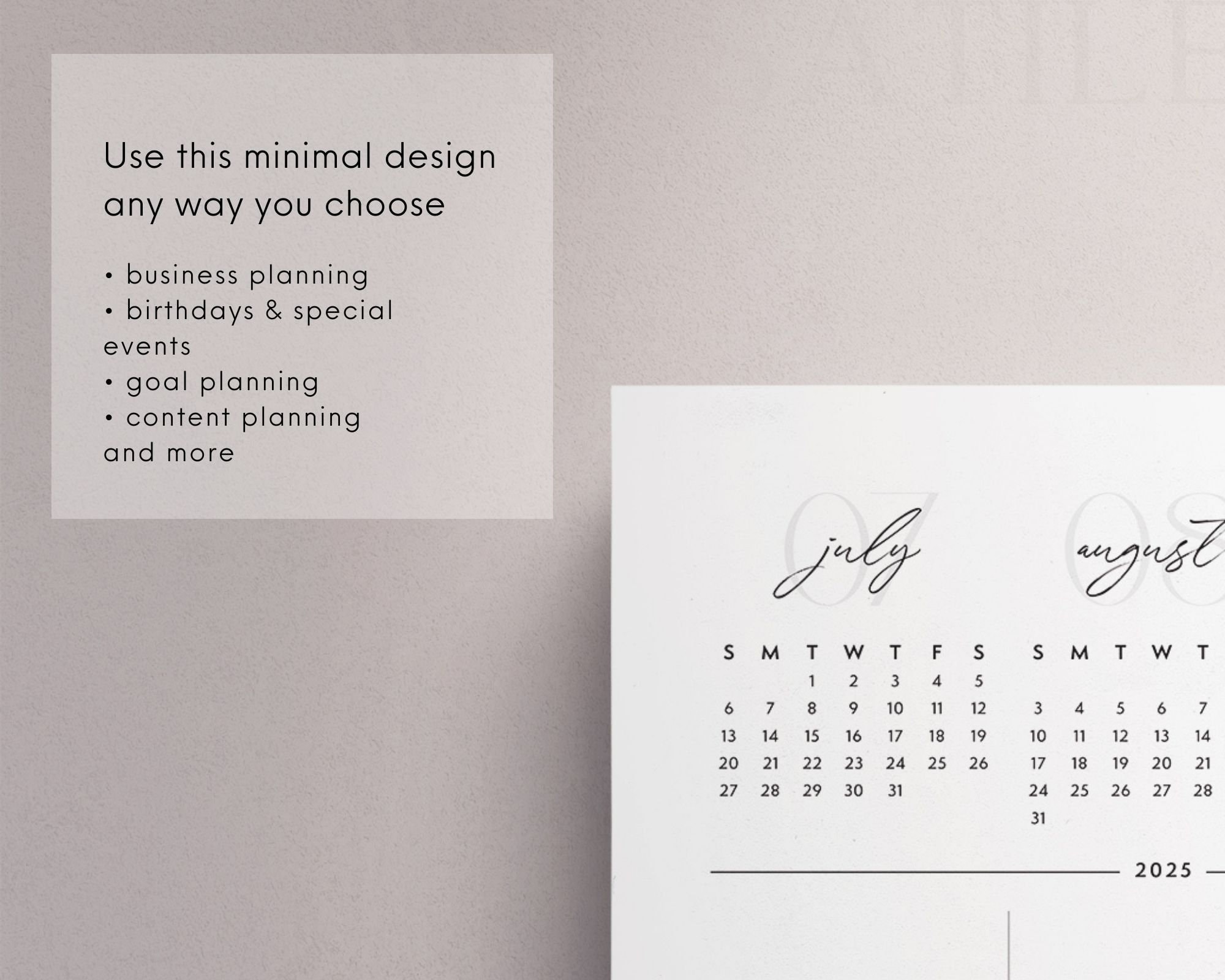 2025 Future Log Yearly Overview Quarterly Planner A4 & US Letter - Etsy