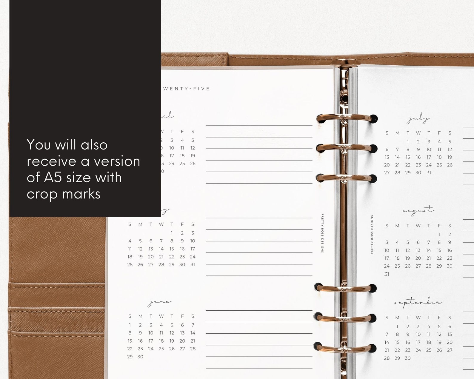 A5 2025 Yearly Overview Year at a Glance Calendar Printable Future Log ...