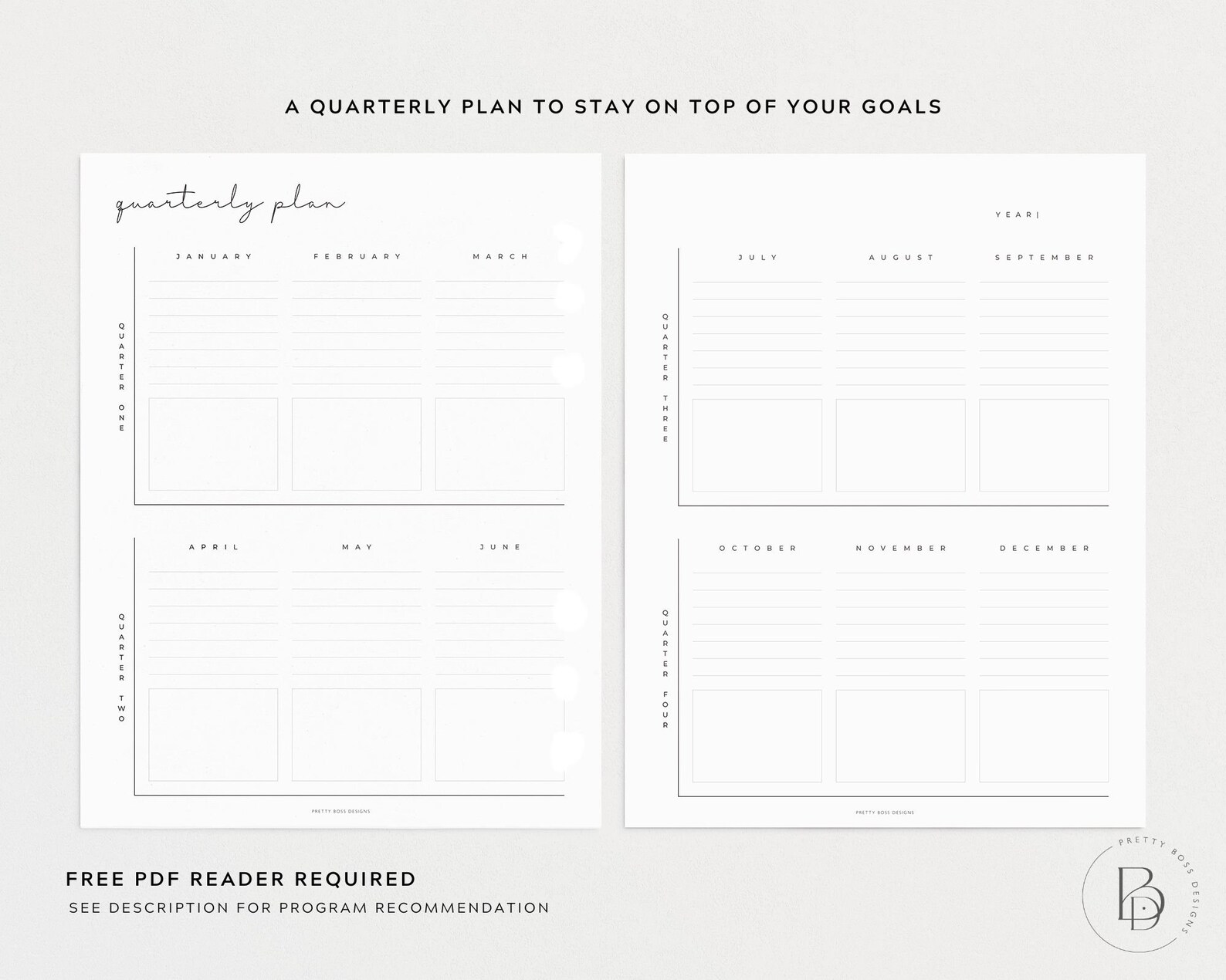 Quarterly Planner Printable Undated 90 Day Goal Setting Worksheet ...