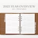 A5 2025 Yearly Overview Year at a Glance Calendar Printable Future Log ...