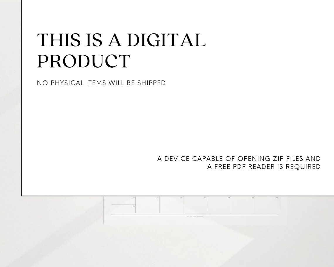 2024 Calendar Printable Only, Monthly Planner Landscape, Yearly ...