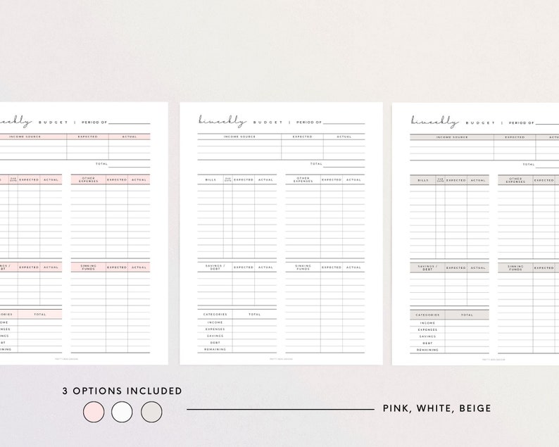 Biweekly Budget Template Printable Budget by Paycheck 2 Week Budget ...