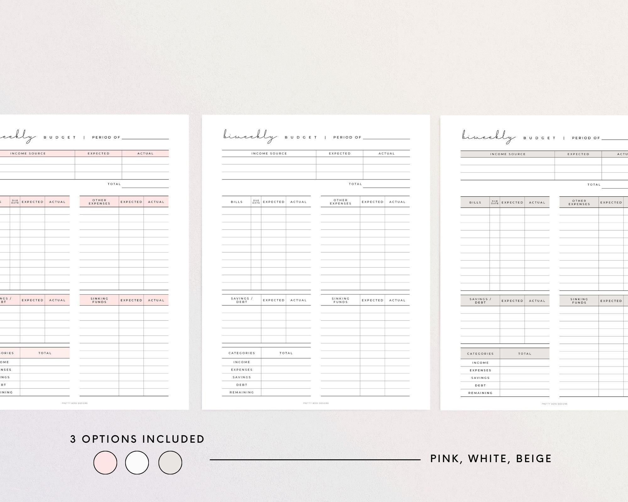 Biweekly Budget Template Printable Budget by Paycheck 2 Week Budget ...