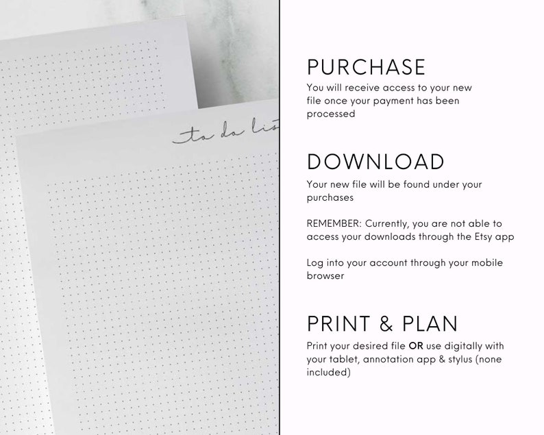 To Do List Printable A5 Planner Template A4 A5 & US Letter Size - Etsy