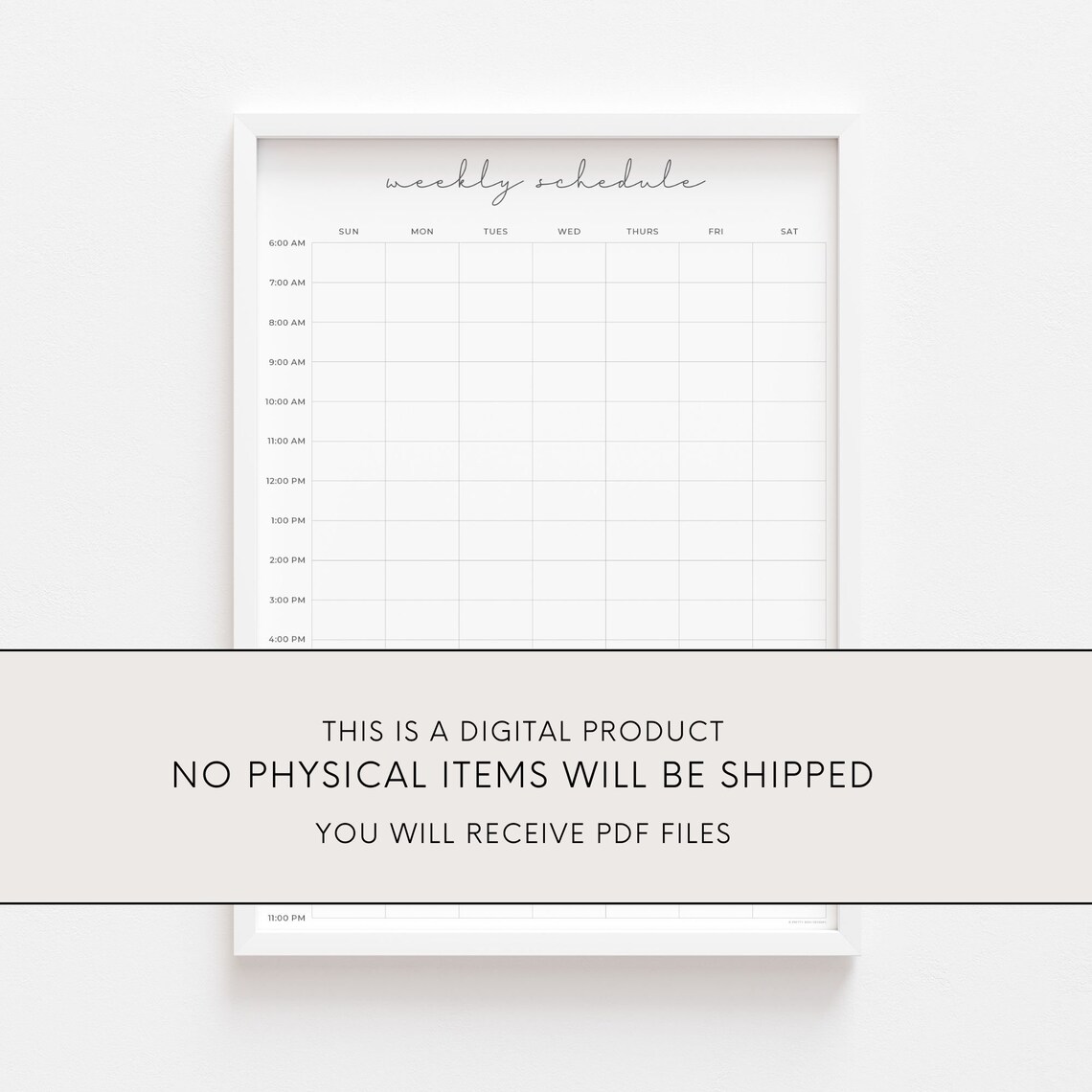 Large Weekly Wall Planner Printable Hourly Weekly Schedule Homeschool ...