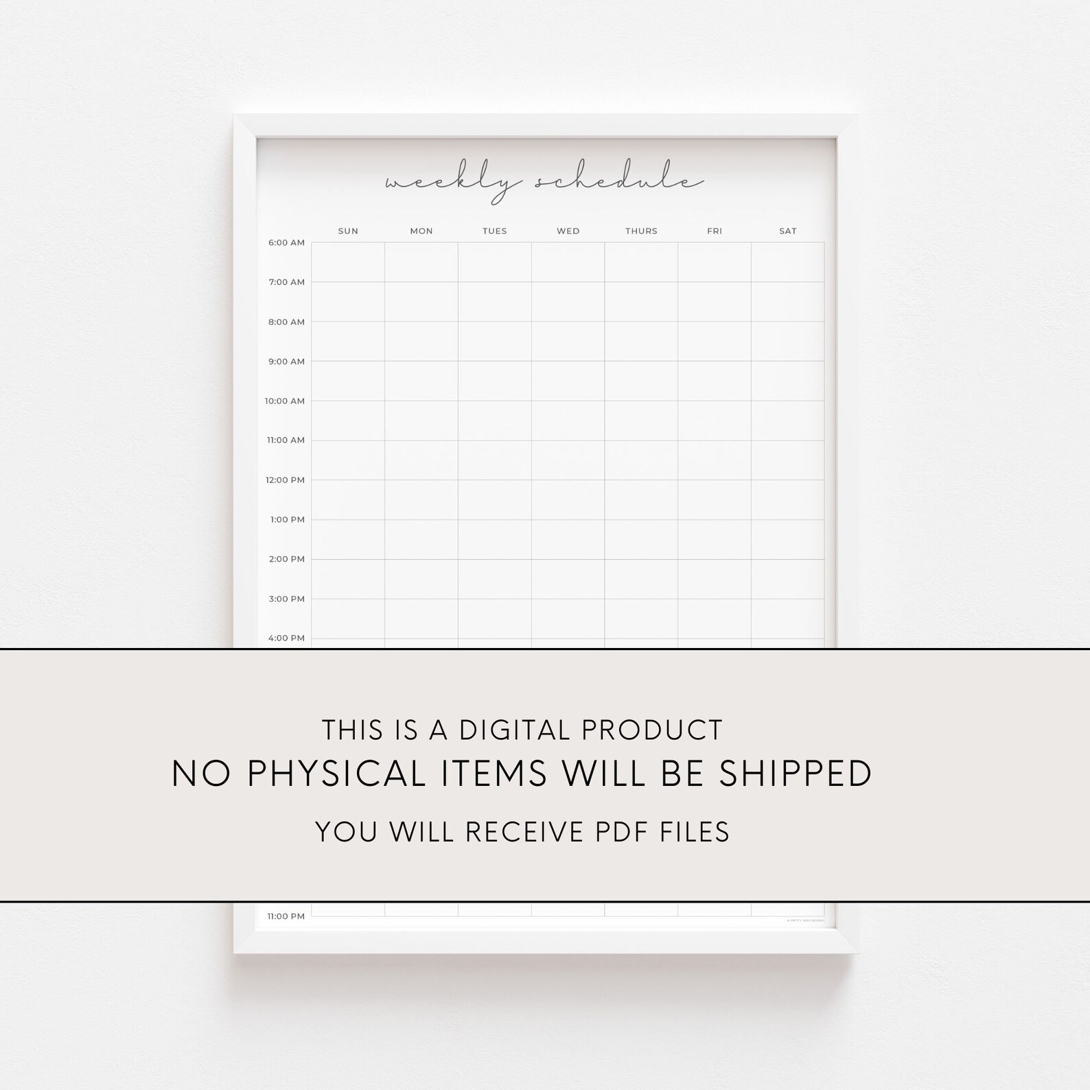 Large Weekly Wall Planner Printable Hourly Weekly Schedule Homeschool ...