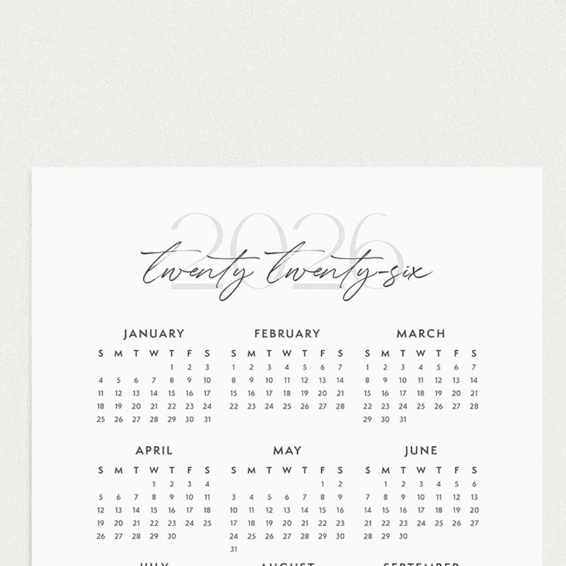 Half Letter Year Calendar - Etsy