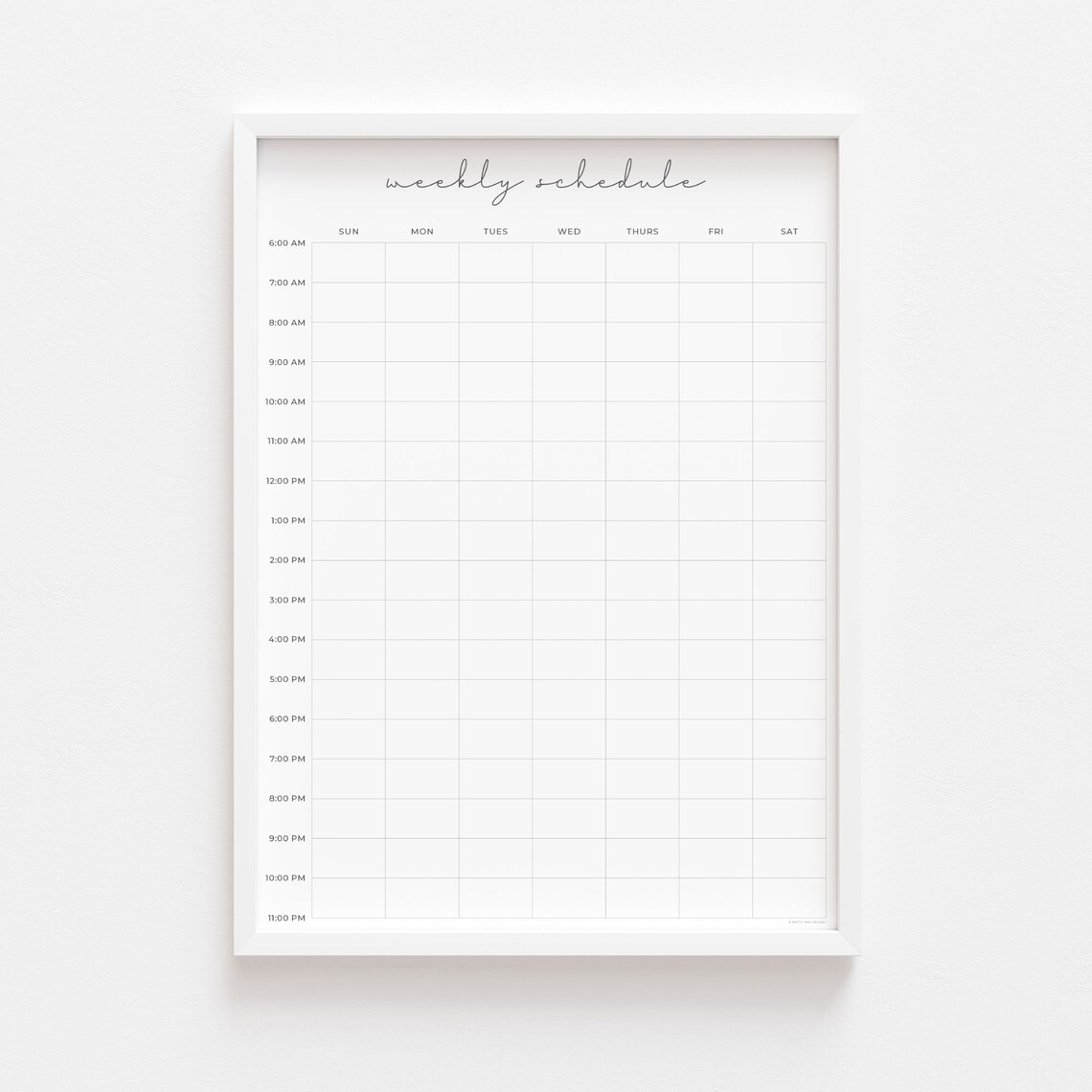 Large Weekly Wall Planner Printable Hourly Weekly Schedule Homeschool ...
