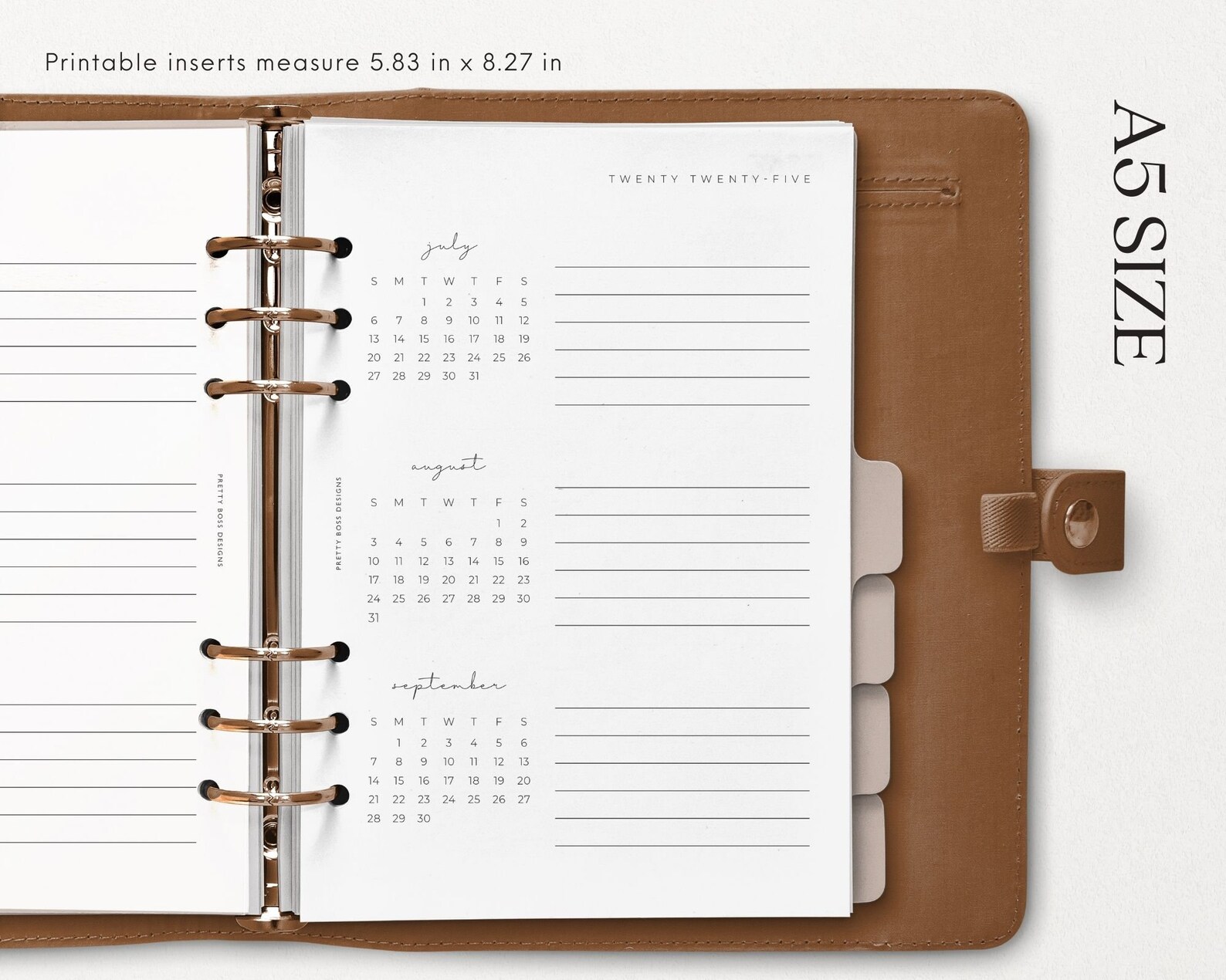 A5 2025 Yearly Overview Year at a Glance Calendar Printable Future Log ...