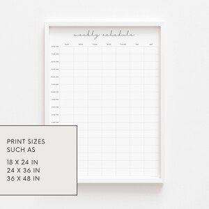 Large Weekly Wall Planner Printable Hourly Weekly Schedule Homeschool ...